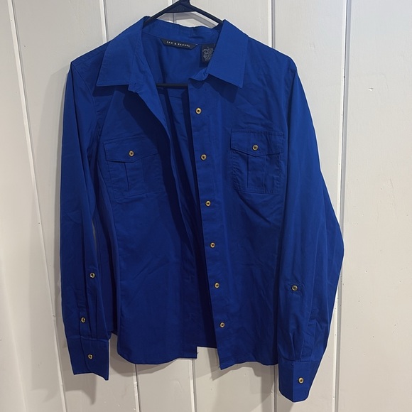 Zac & Rachel | Tops | Dark Blue Button Up Top | Poshmark